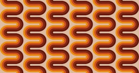 Retro Orange Squiggle Wallpaper Mural | Bobbi Beck