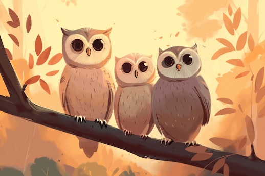Children's Owl Wallpaper Mural | Bobbi Beck