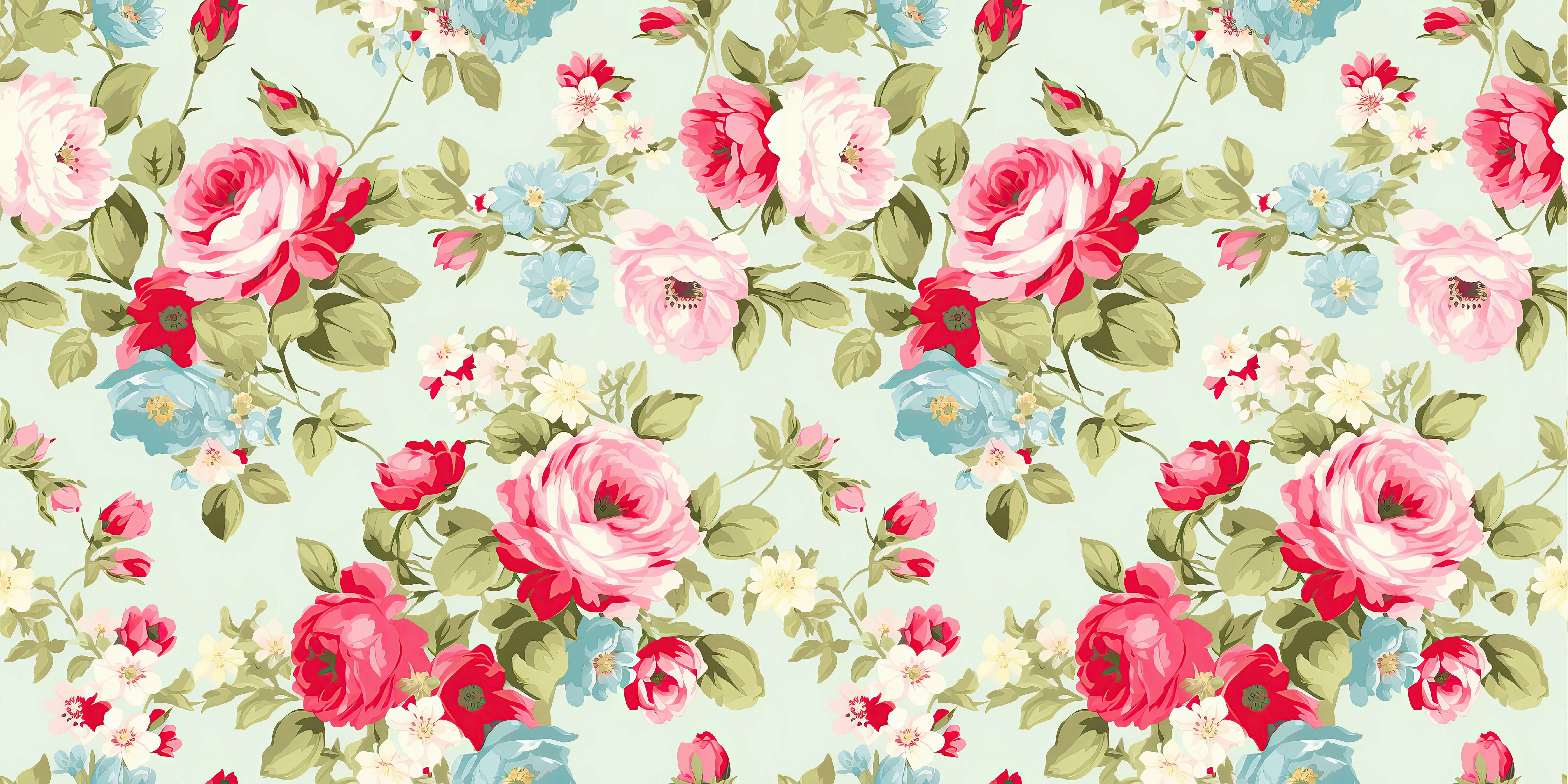 Shabby Chic Rose Wallpaper Mural | Floral Design | Bobbi Beck