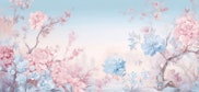 Pink & Blue Rococo Floral Wallpaper Mural | Bobbi Beck