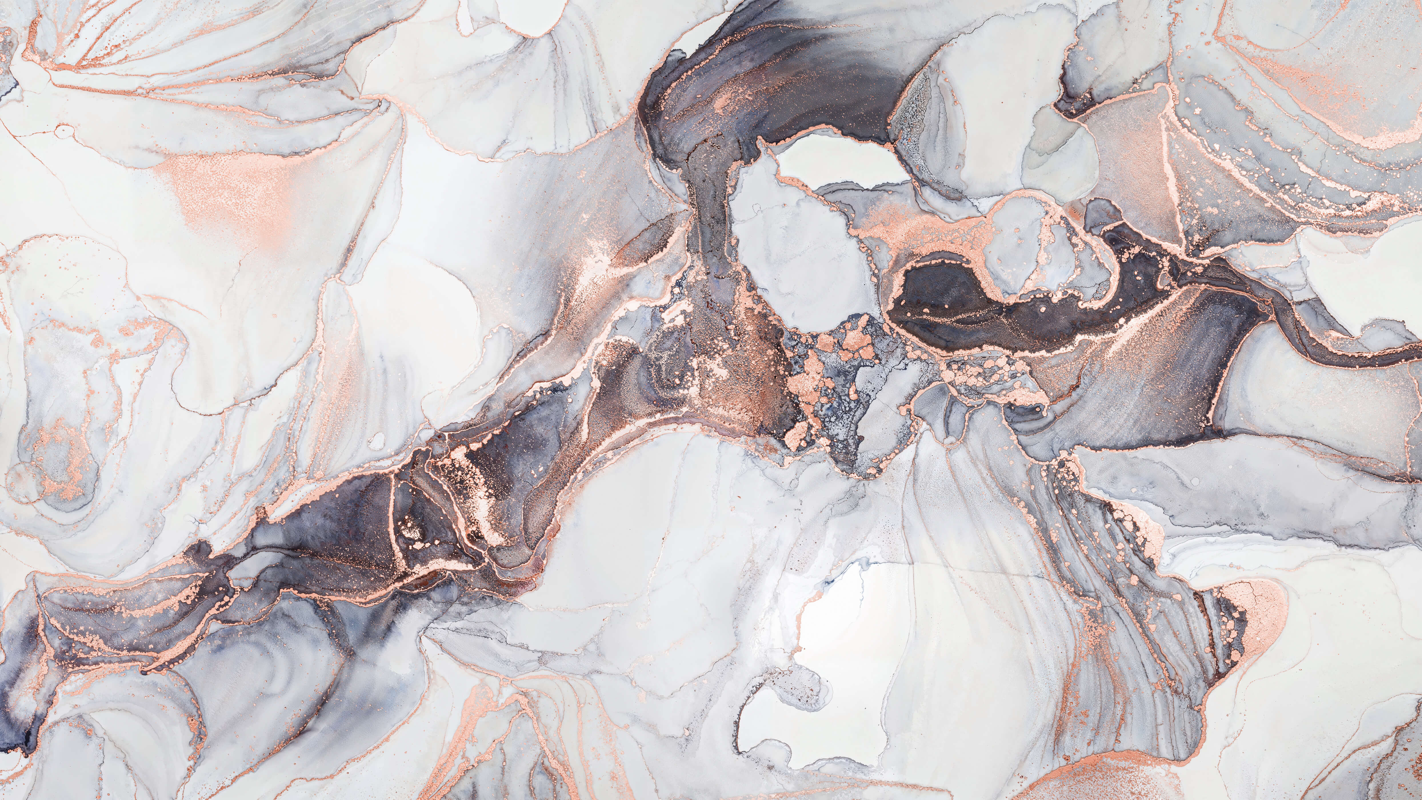 Rose Gold Marble Watercolour Wallpaper Mural | Bobbi Beck