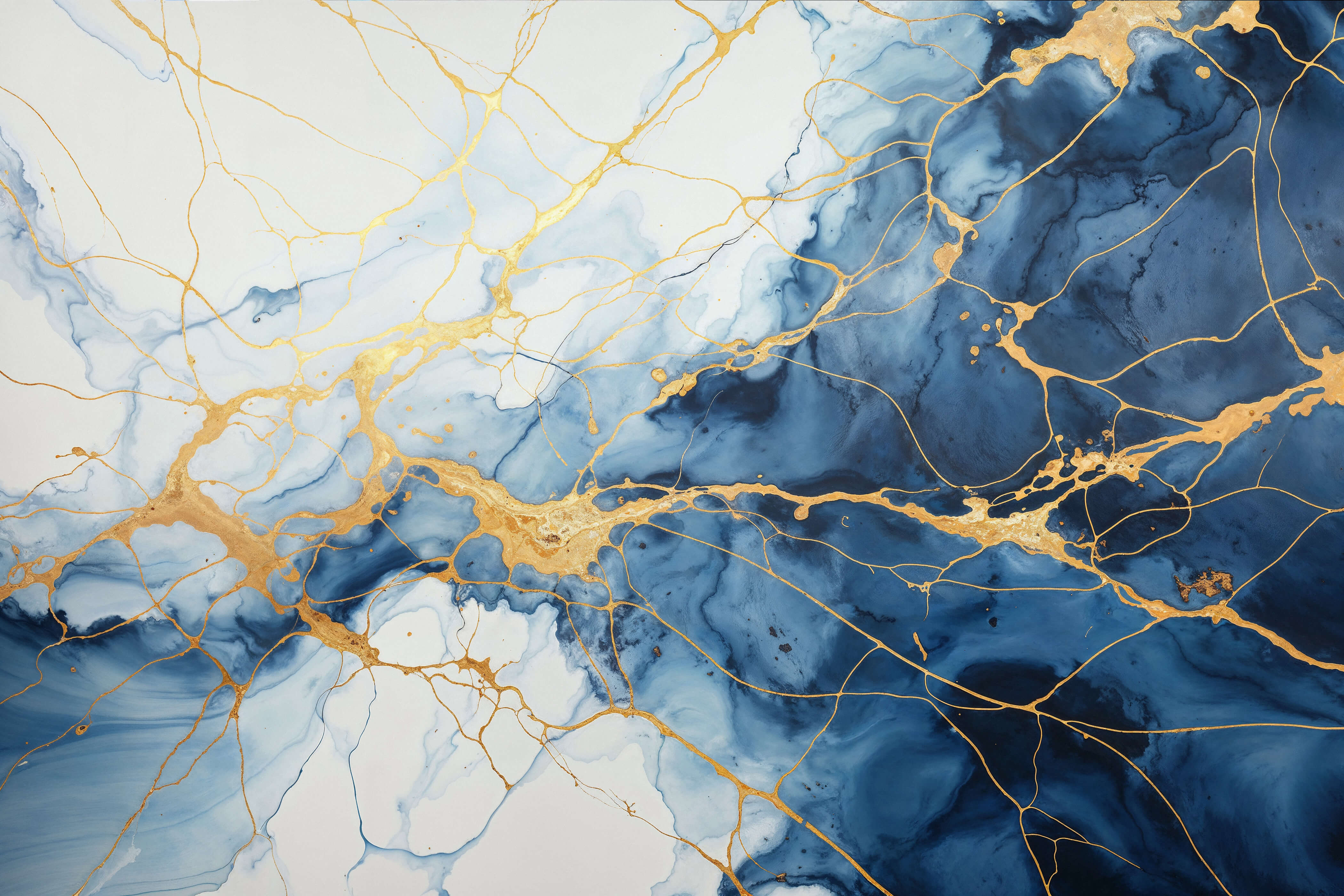 Blue Kintsugi Wallpaper Mural | Bobbi Beck