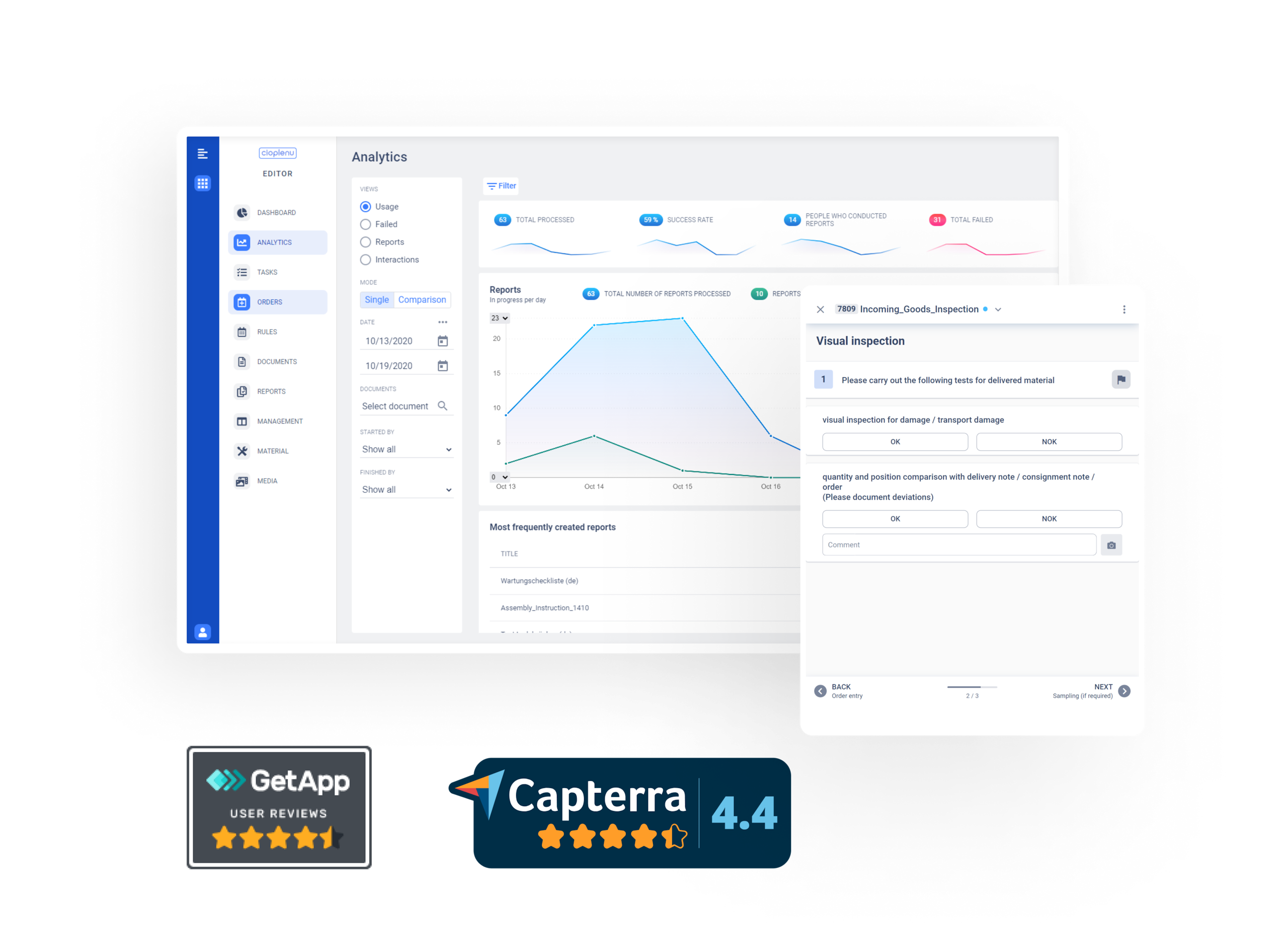 Digital incoming goods inspection