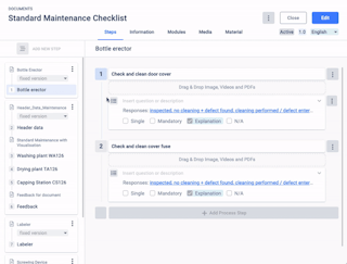 Structure and standardize digital checklists