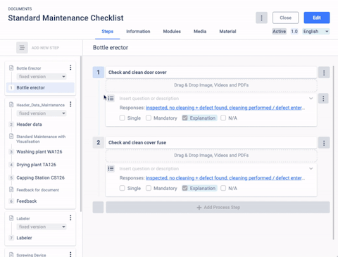 Structure and standardize digital checklists
