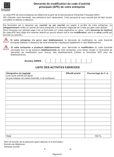 Comment modifier son code APE ? | Shine