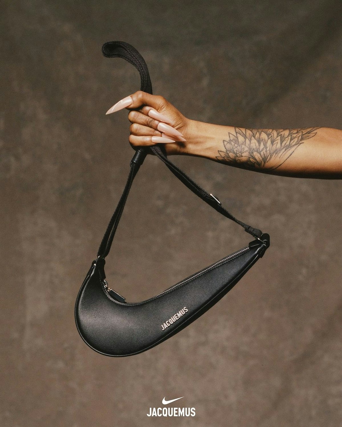 A Closer Look At The Instantly Iconic Le Sac Swoosh bag by Jacquemus + Nike