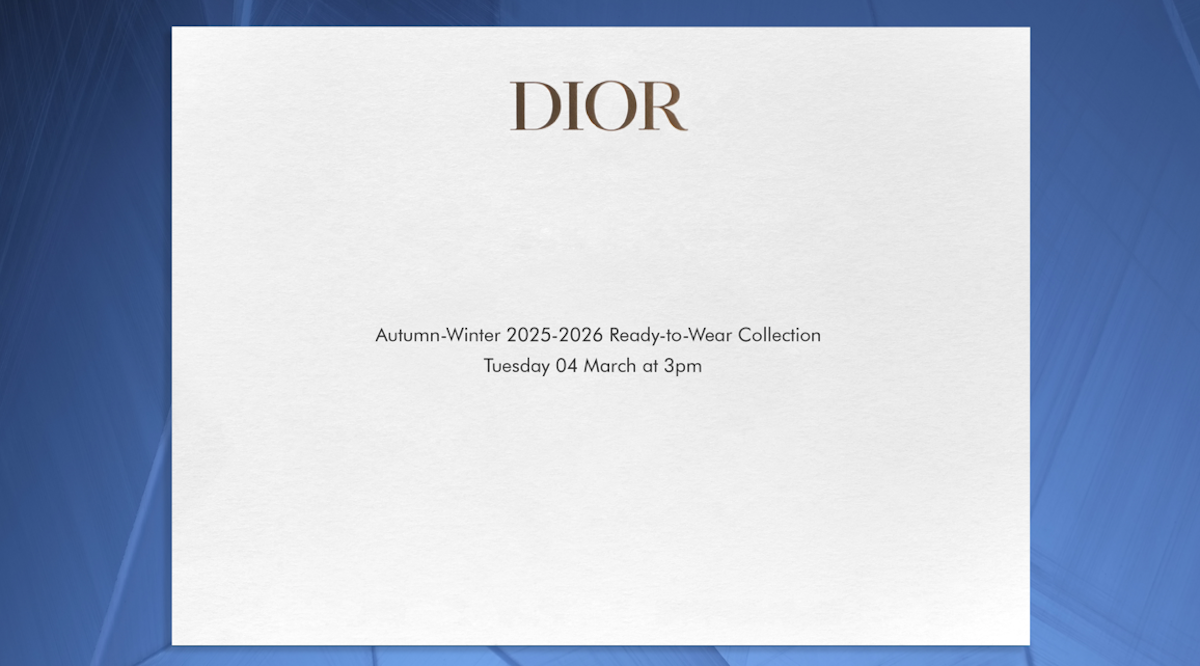 Watch Dior Fall/Winter 2025 Show Live From Paris Fashion Week