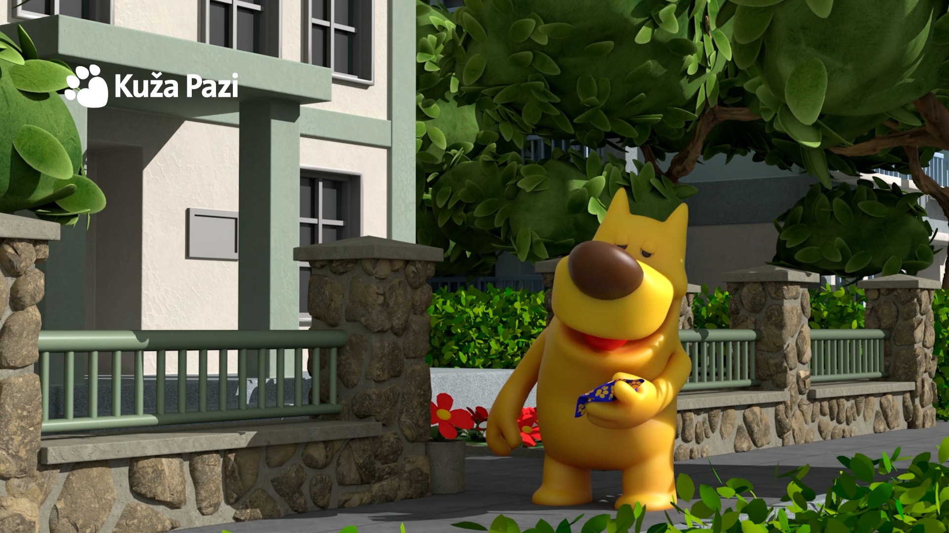 Friendly and animated mascot of Insurance Company