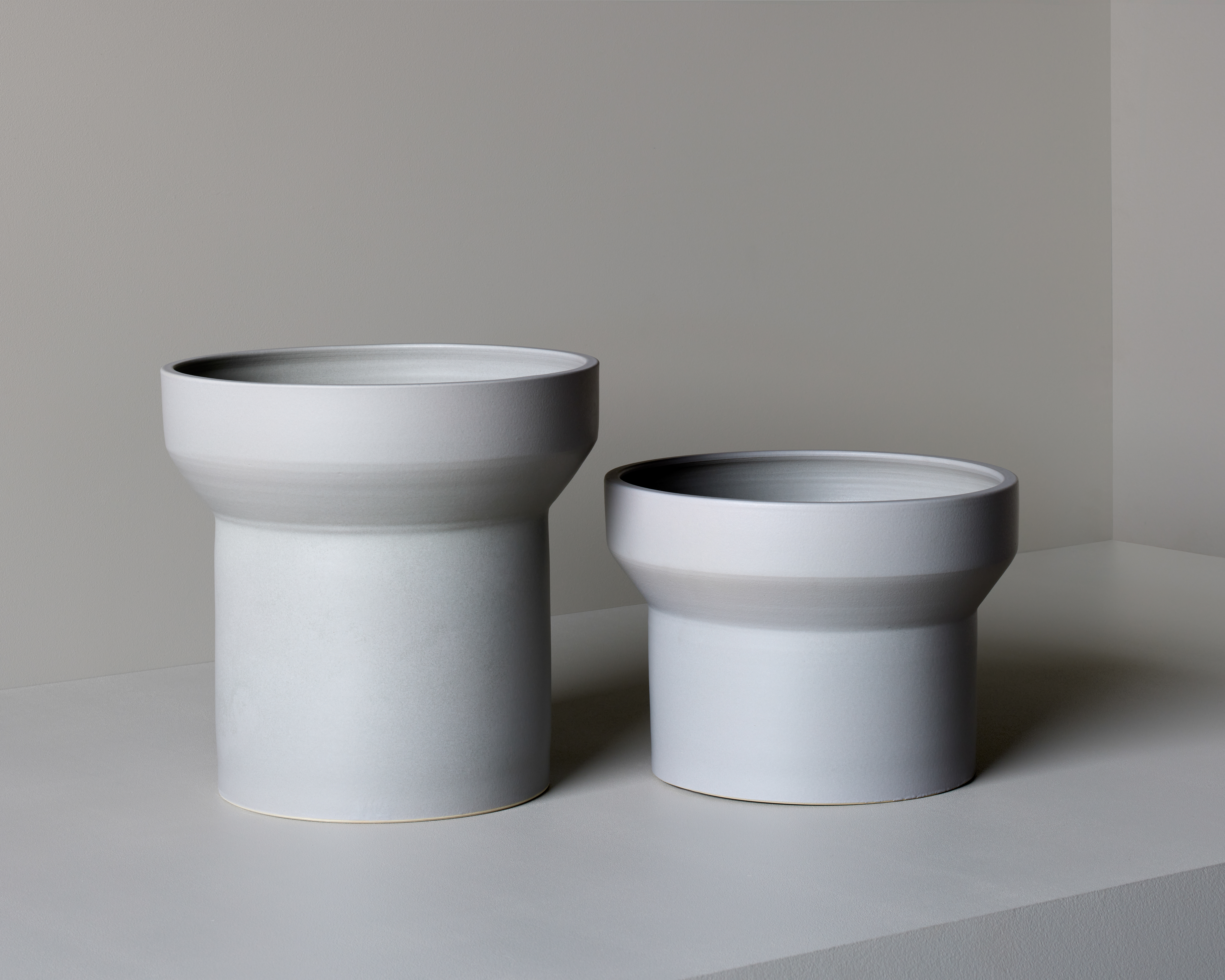 Mixed glaze finishes | Tall and Low formats in Pale Grey glaze finish