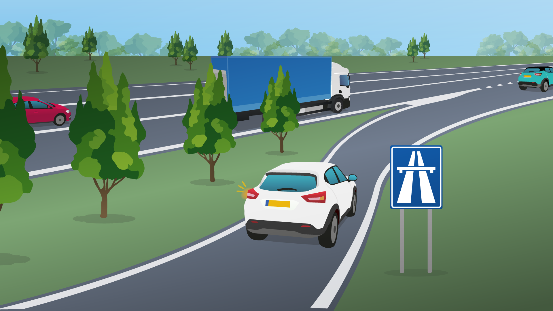 Groen Snelweg Verkeersbord