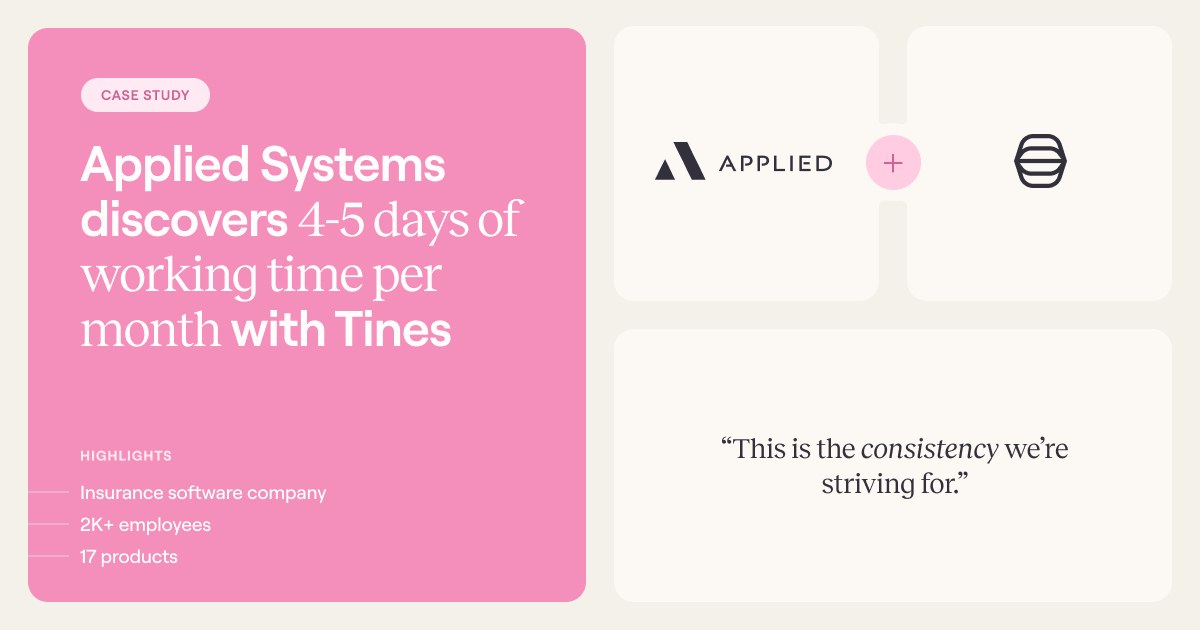 Applied Systems discovers 4-5 days of working time per month with Tines ...