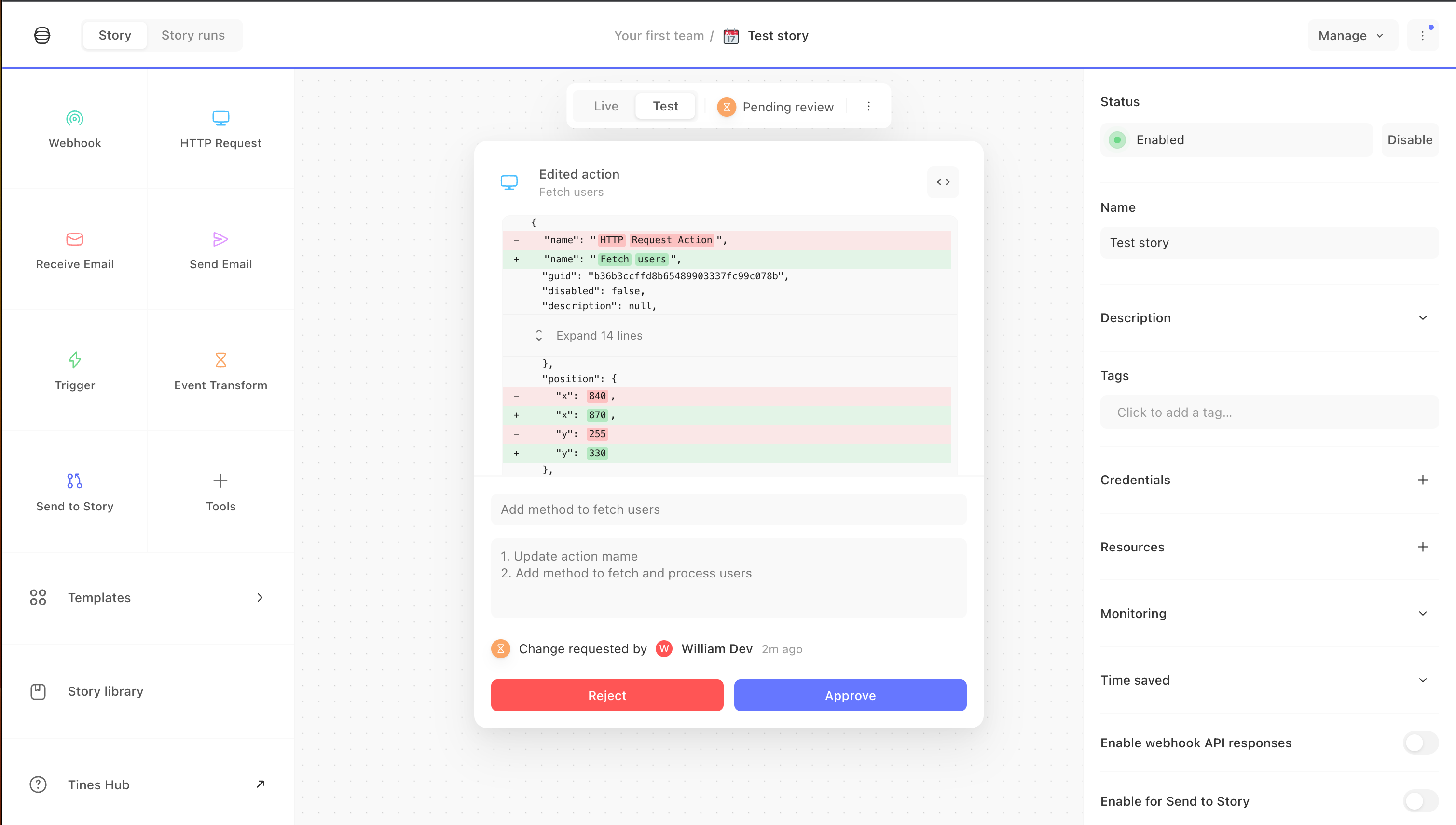 Change Control | Docs | Tines