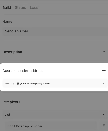 Custom Sender Email Addresses | Docs | Tines