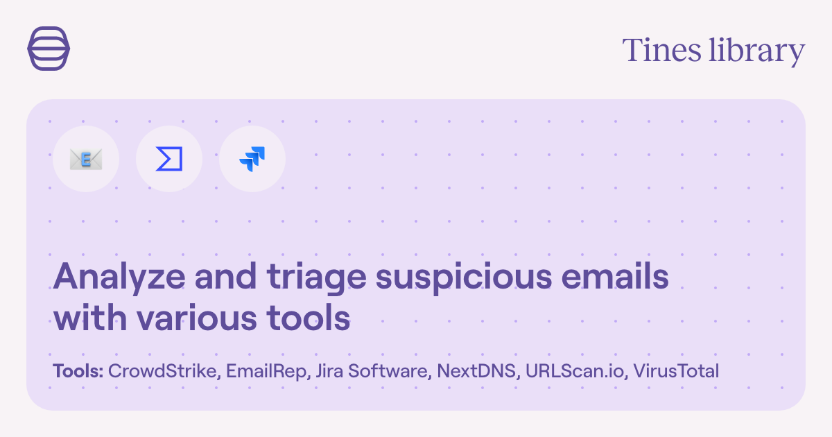 Analyze and triage suspicious emails with various tools | Library | Tines