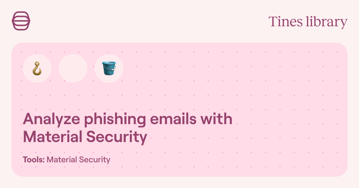 Analyze phishing emails with Material Security | Library | Tines