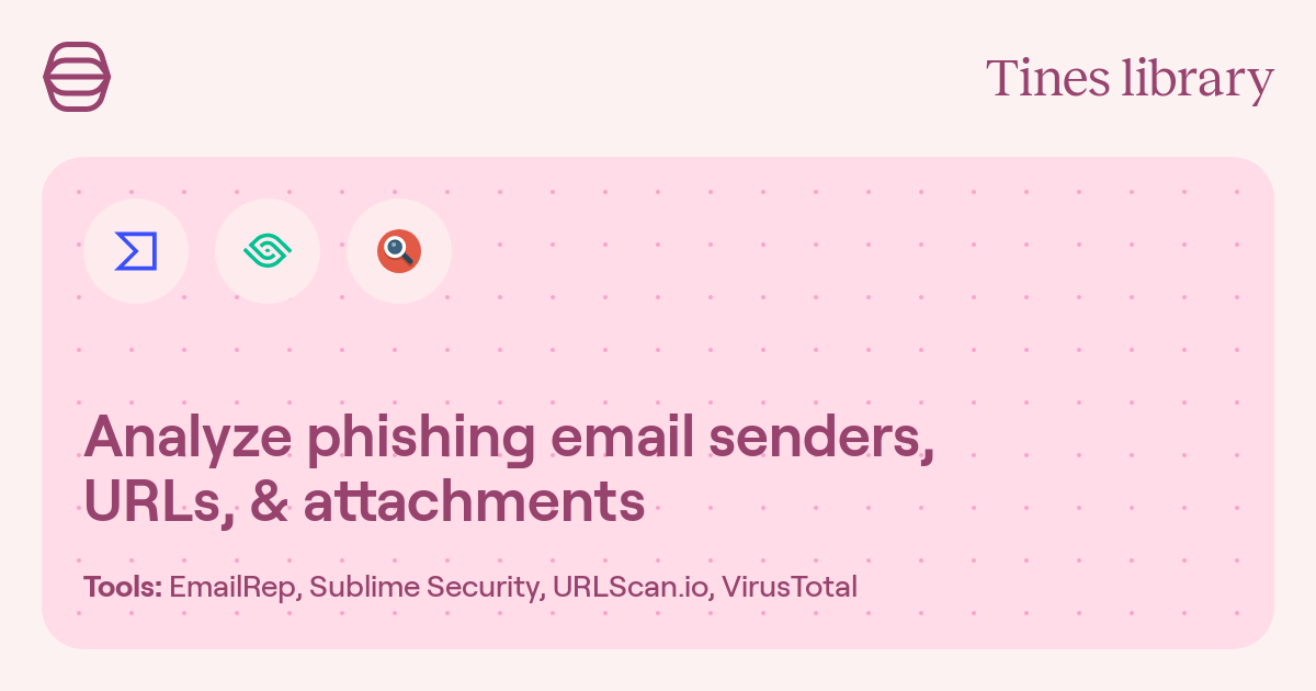 Automated phishing analysis | Free pre-built workflow | Tines