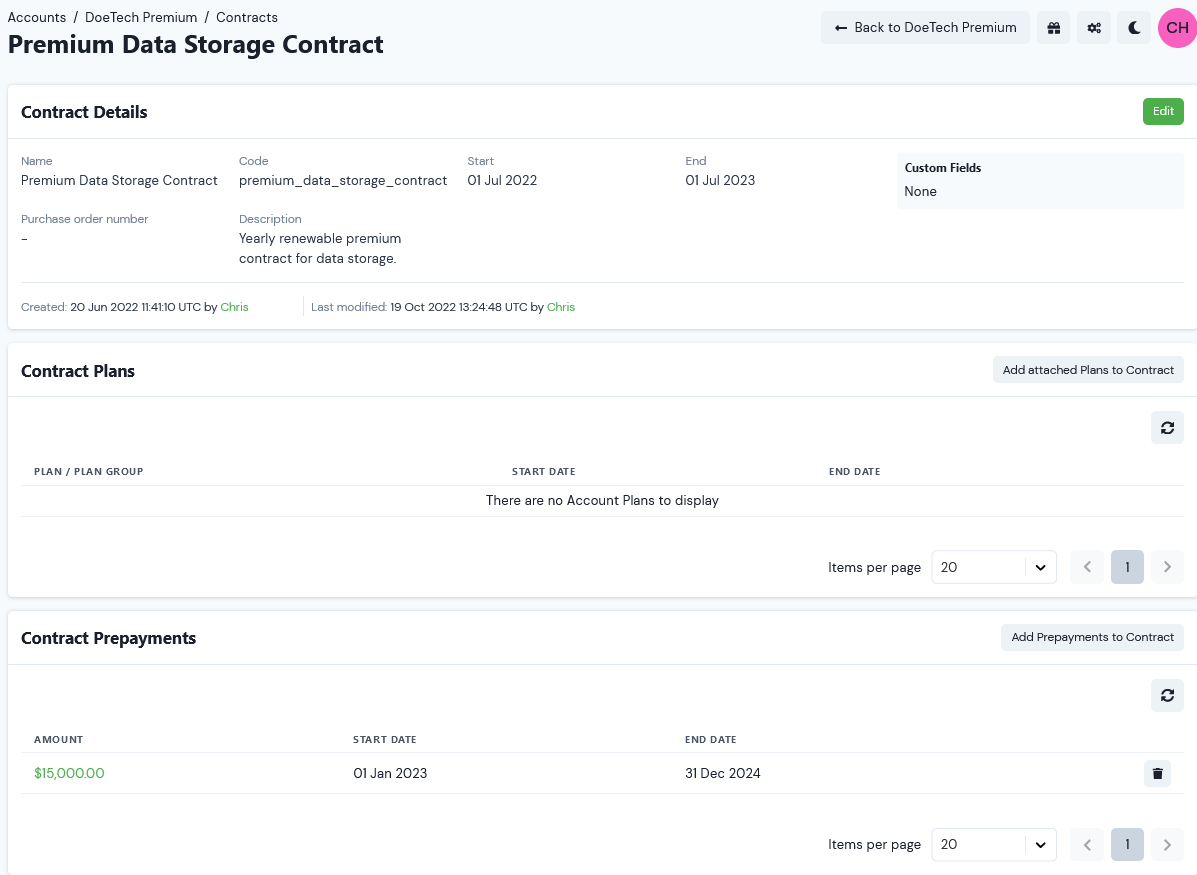 Creating Contracts for Accounts : m3ter Documentation