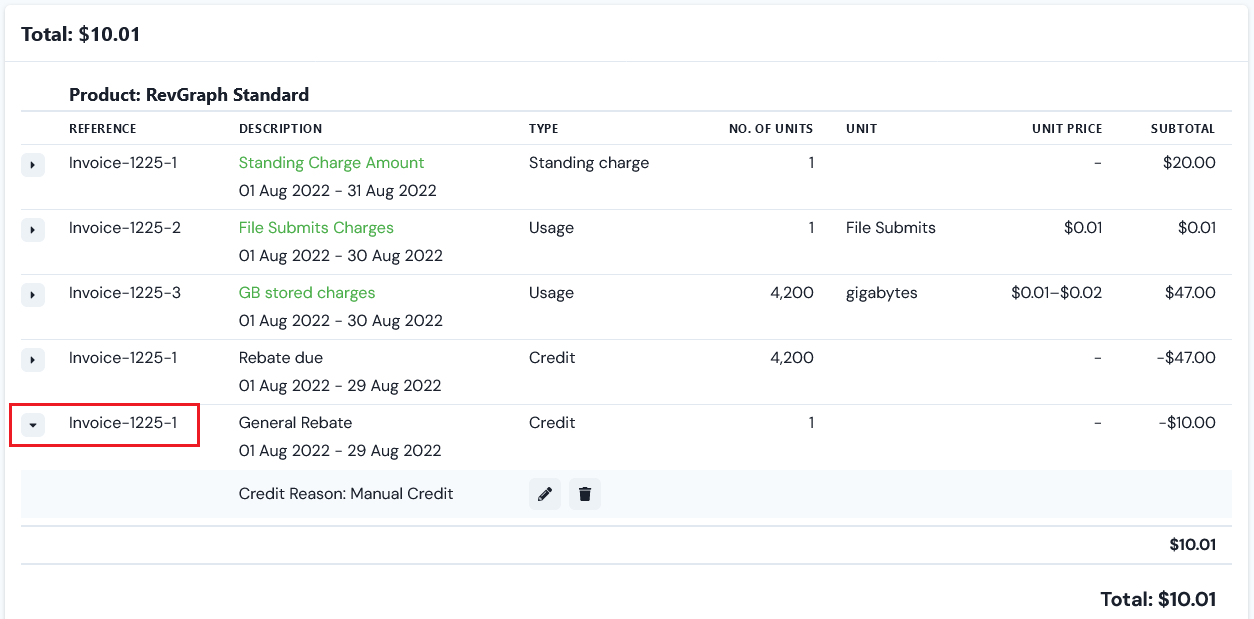 Adding Credit Line Items to Bills - m3ter Documentation