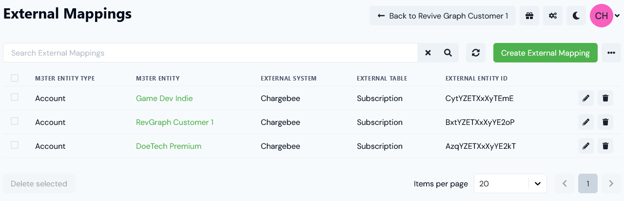 Creating and Managing External Mappings - m3ter Documentation