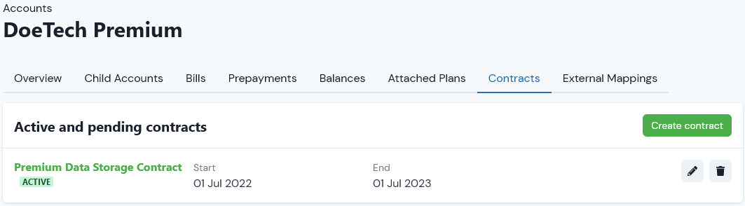 Creating Contracts for Accounts - m3ter Documentation