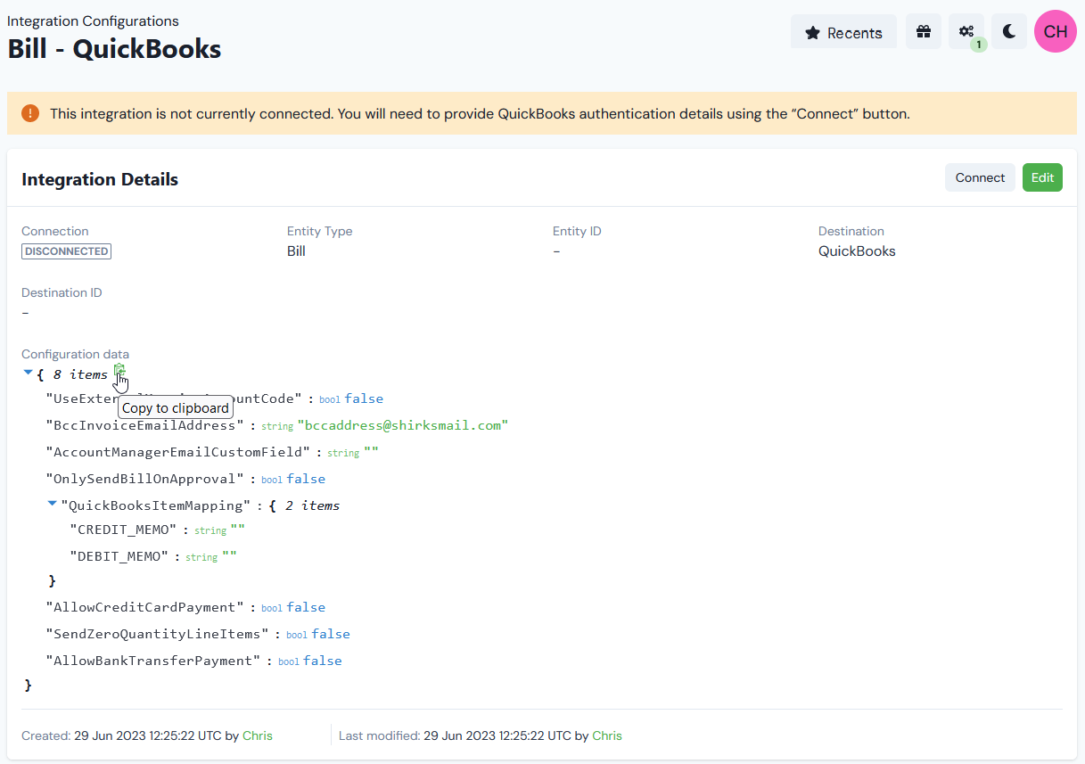 Creating and Managing Integration Configurations - m3ter Documentation