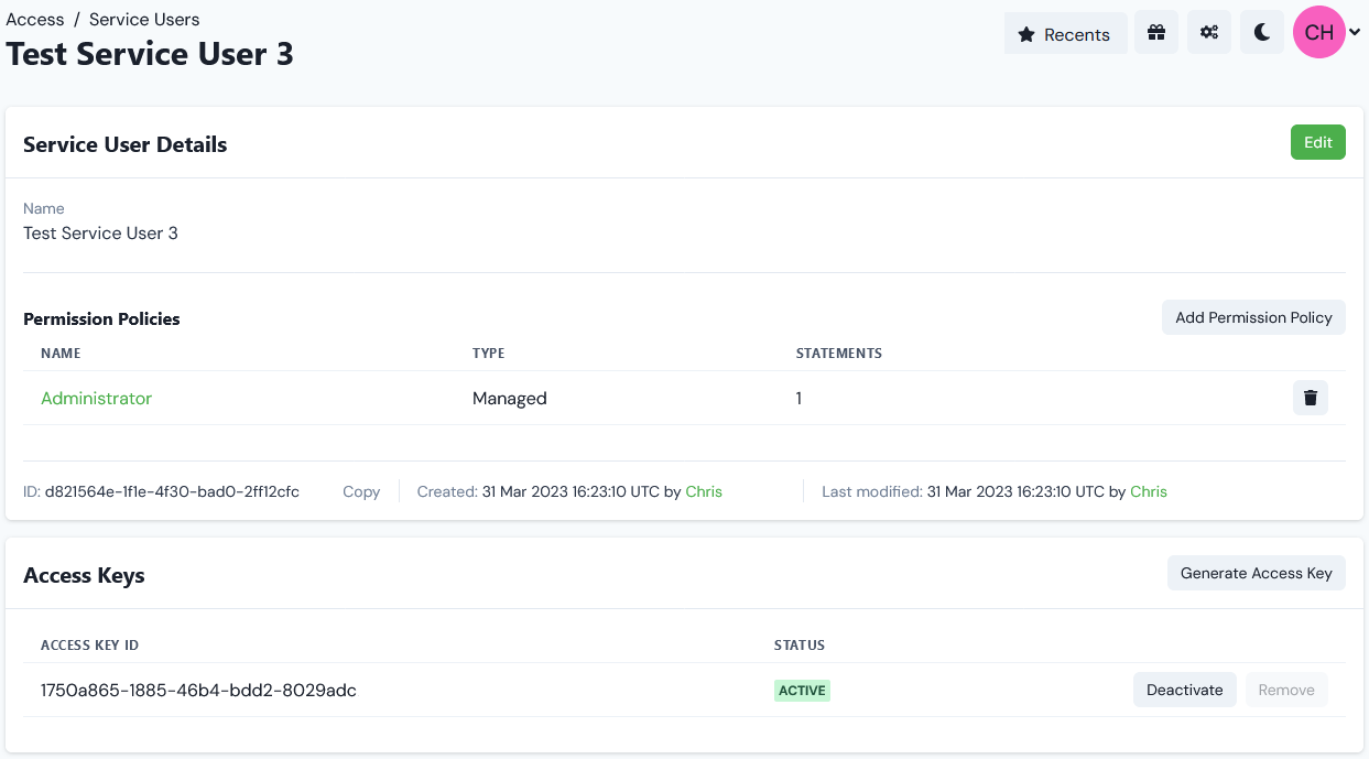 Creating and Configuring Service Users - m3ter Documentation