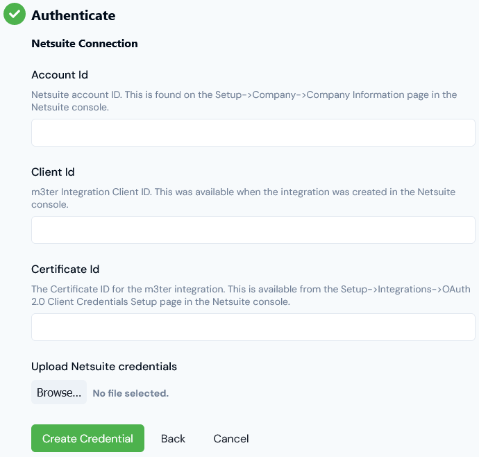 Creating NetSuite Integration Credentials - m3ter Documentation