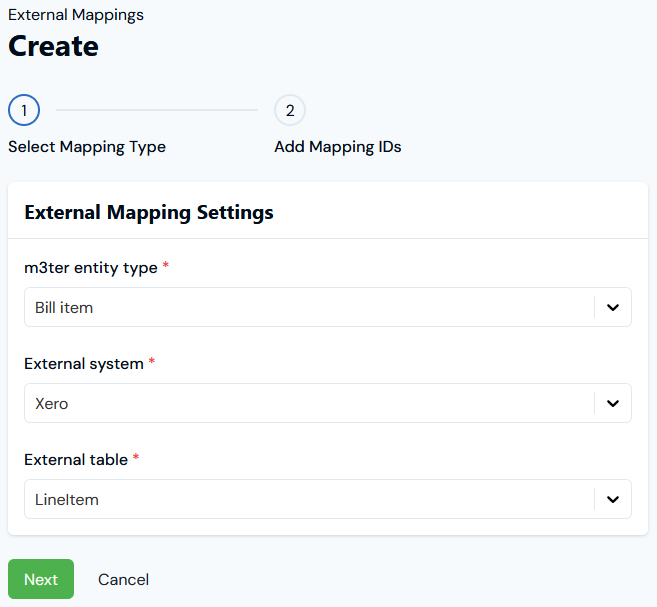 Creating and Managing External Mappings - m3ter Documentation