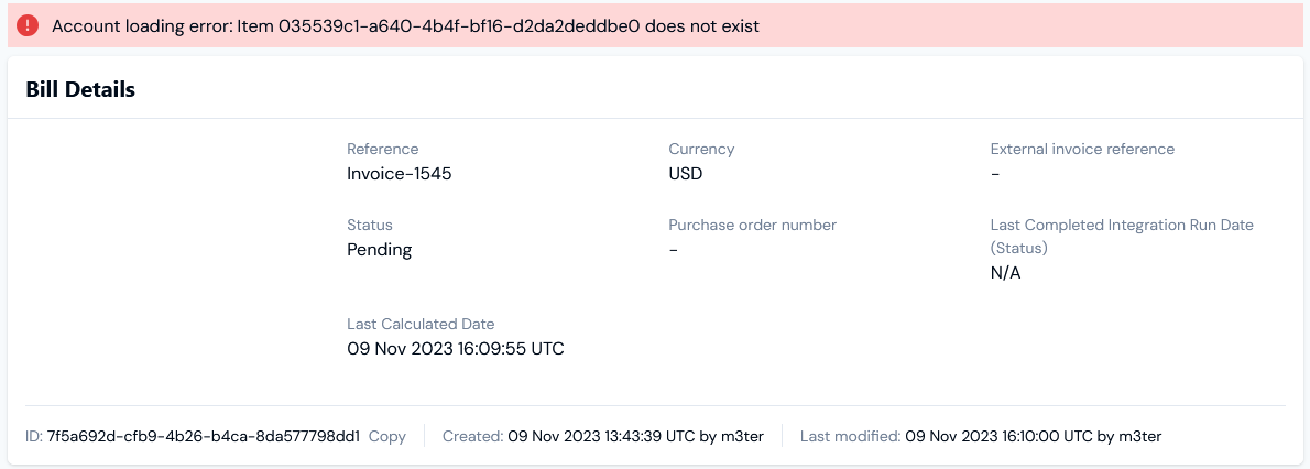 Running Bills and Viewing Bill Details - m3ter Documentation