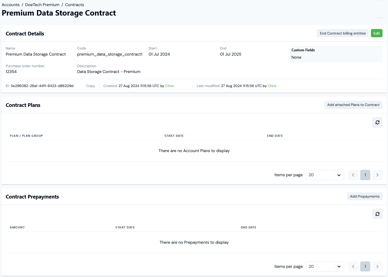 Creating Contracts for Accounts - m3ter Documentation