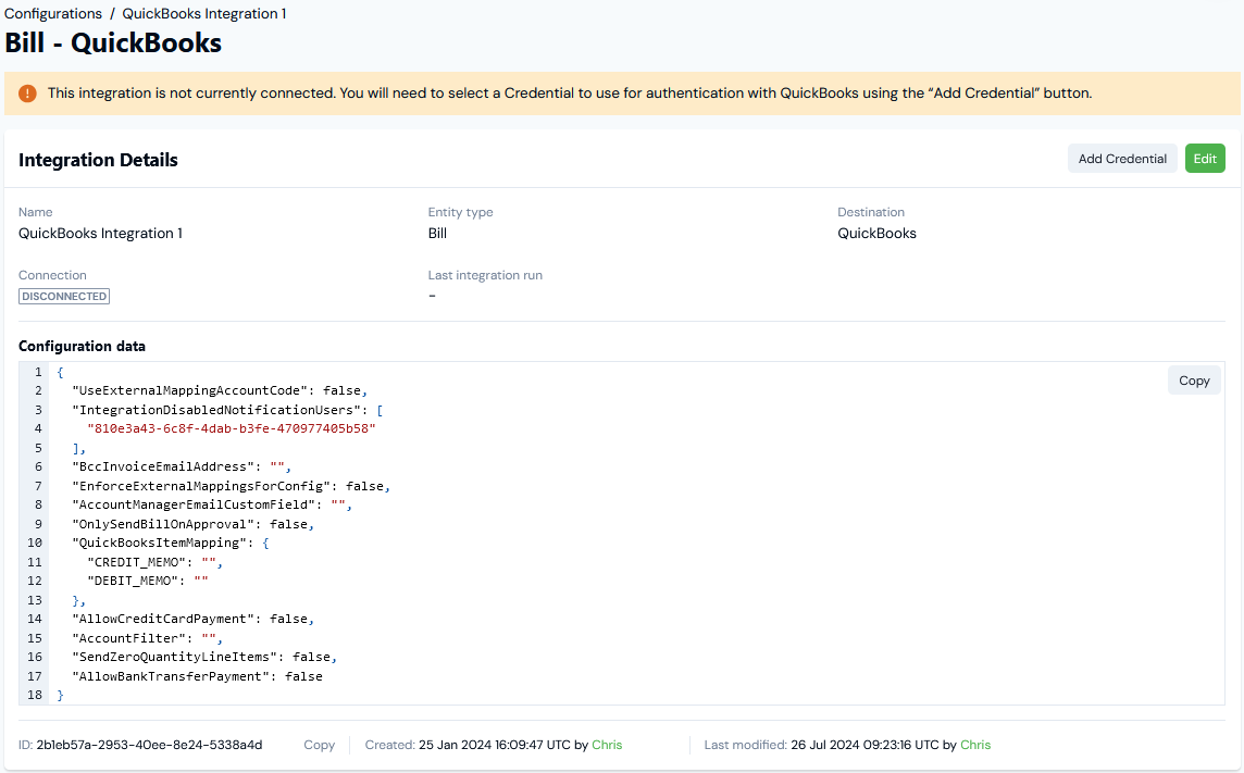 Creating and Managing Integration Configurations - m3ter Documentation