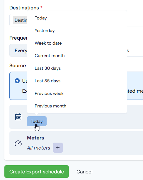 Creating Usage Data Export Schedules - m3ter Documentation