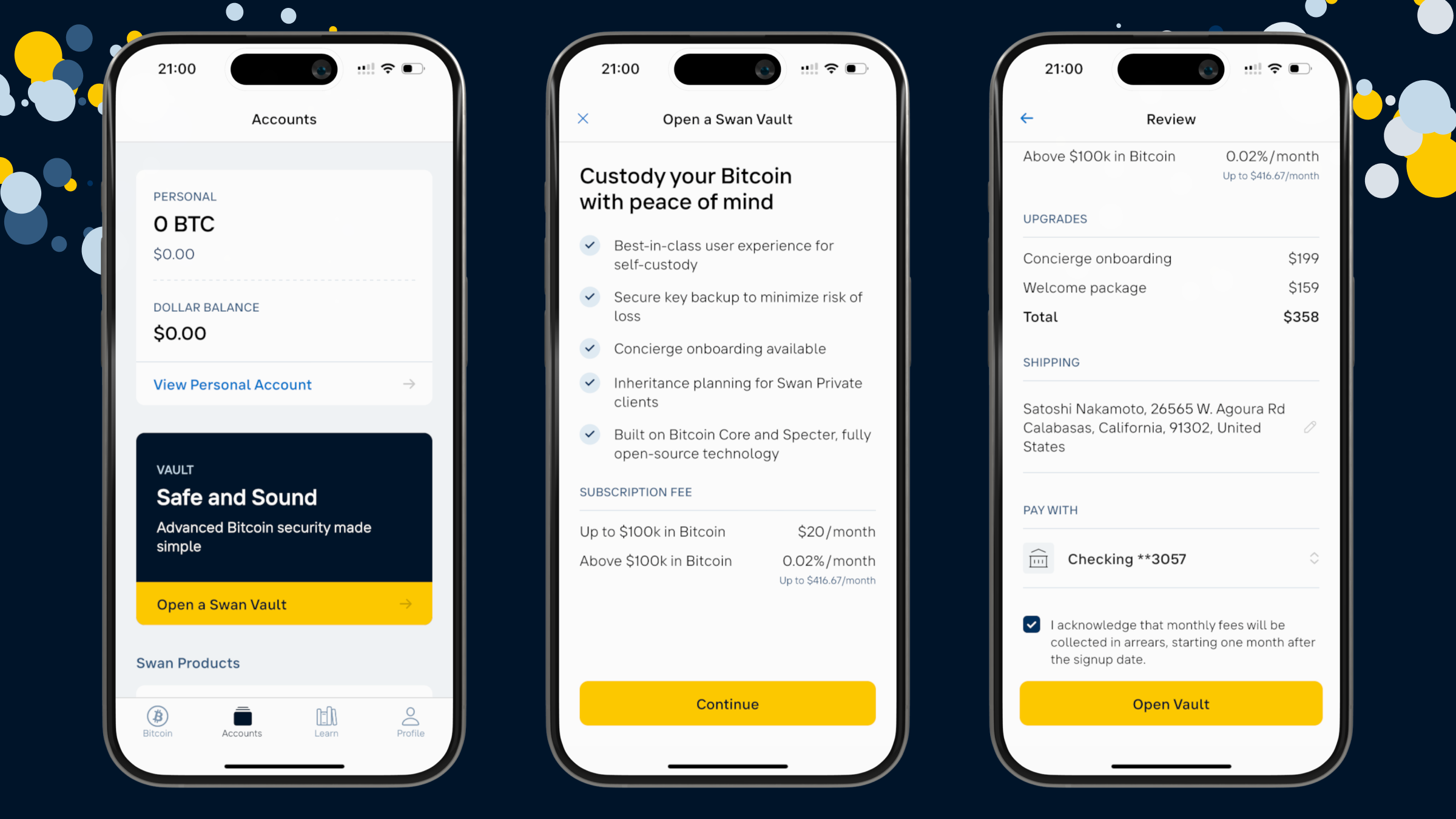 New Personal Account, Swan Vault on Mobile App, and Withdrawals to Self ...