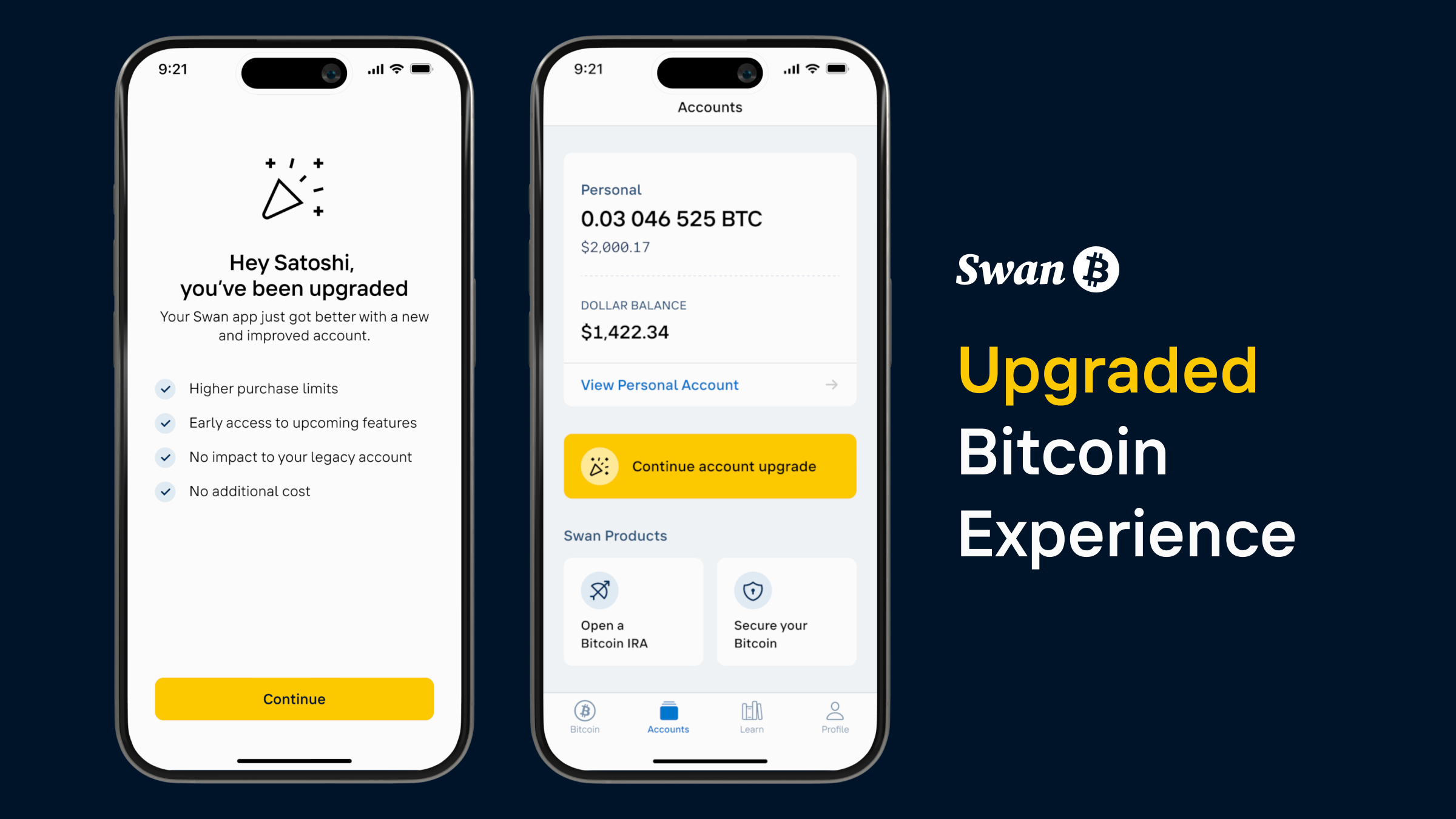 New Personal Account, Swan Vault on Mobile App, and Withdrawals to Self ...