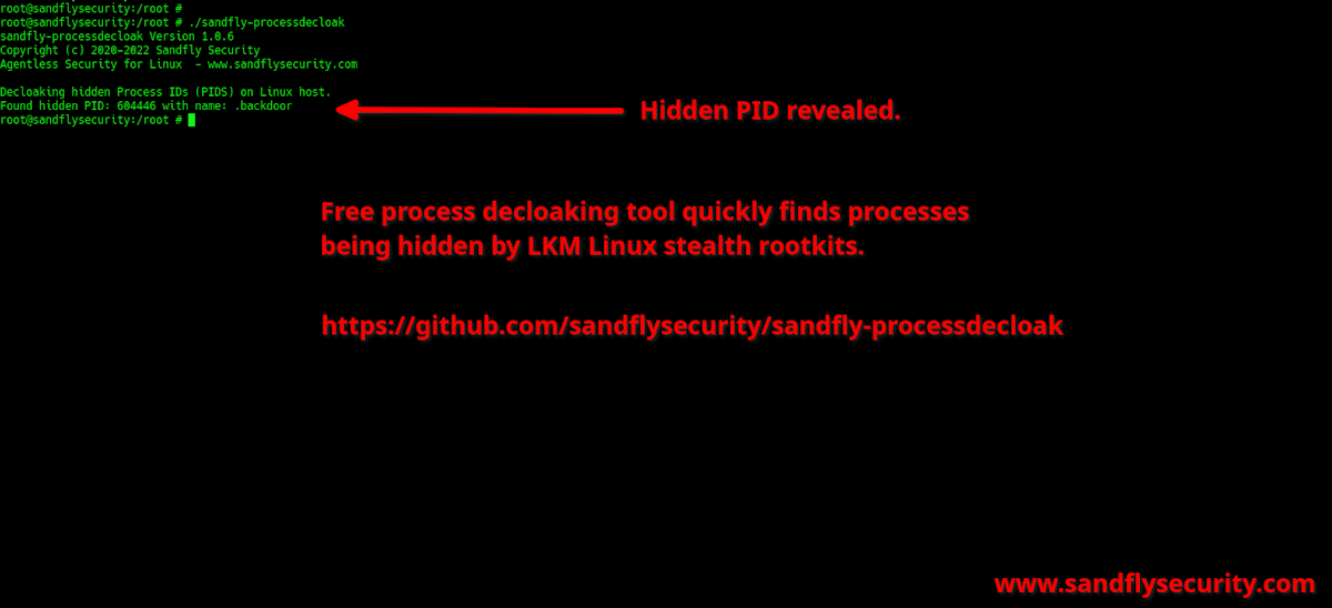 Linux Stealth Rootkit Process Decloaking Tool Updated