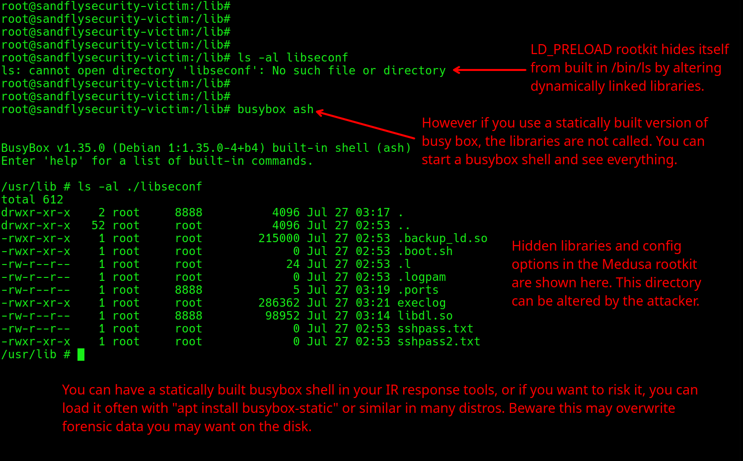 Linux Medusa Rootkit Detection and De-Cloaking