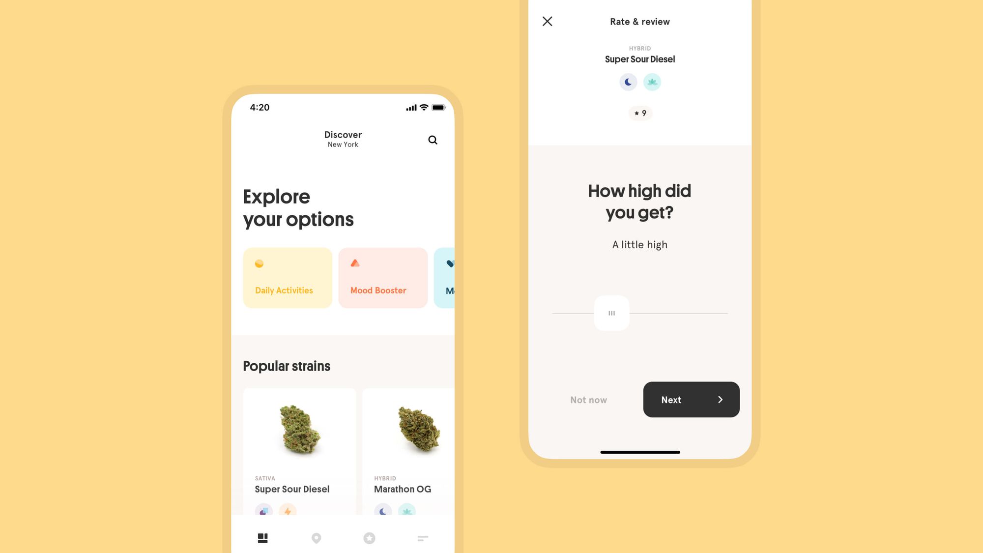 Cannabis App Design Concept from STRV