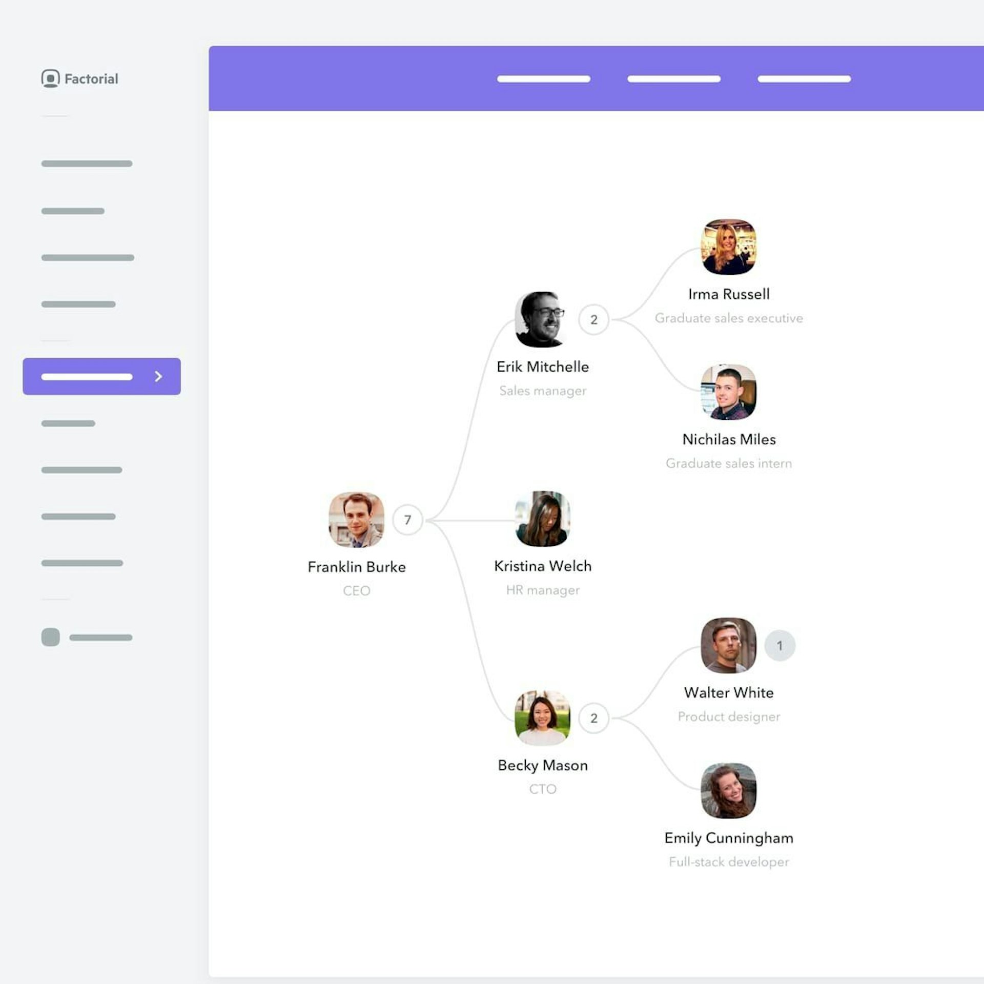 Online organizational chart maker for free - Factorial