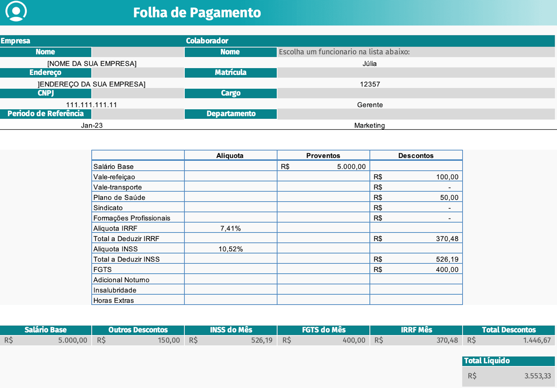 Grátis: Modelo de Holerite (Folha de Pagamento) | Factorial