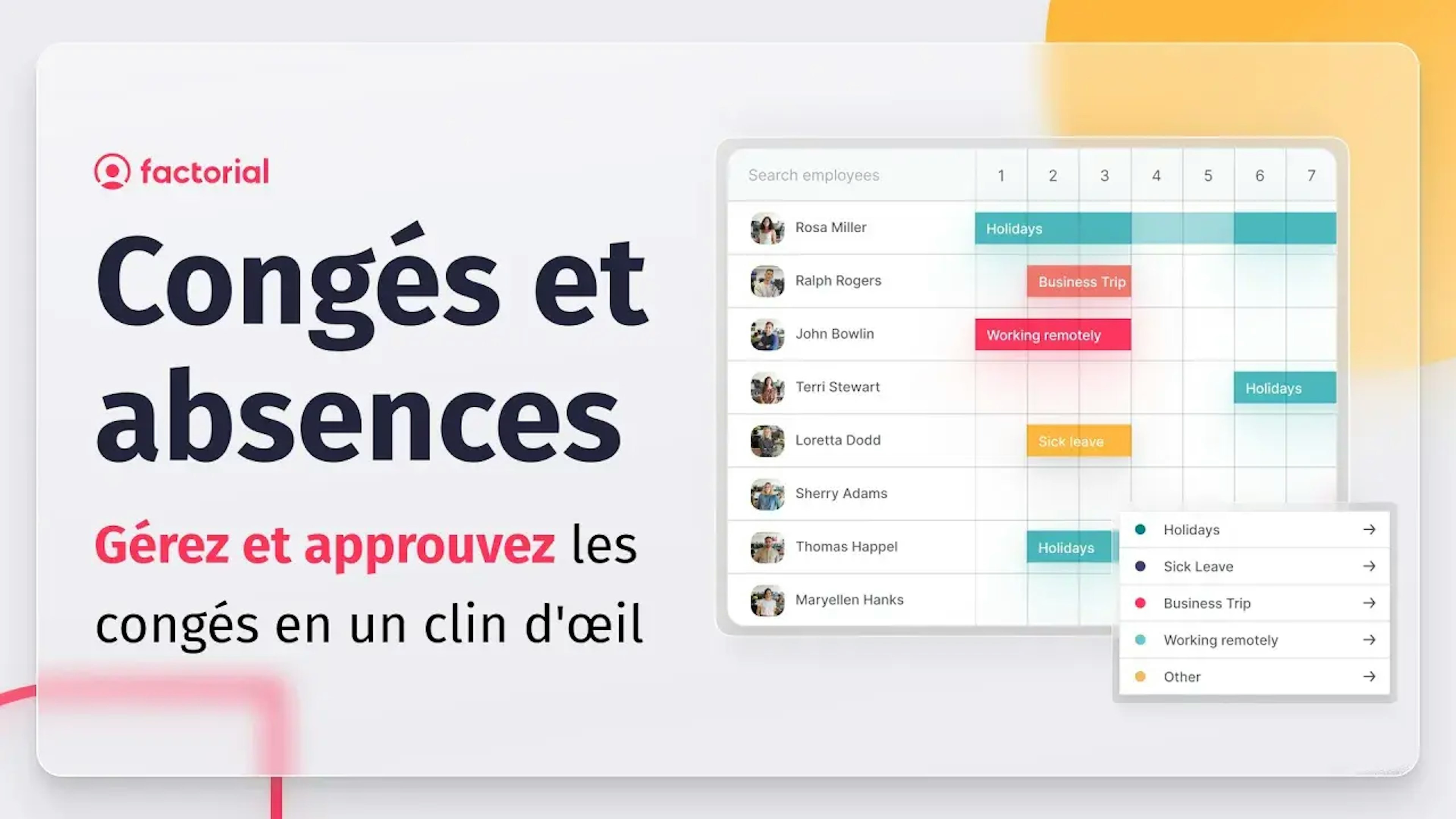 Logiciel congés : gestion des absences efficace | Factorial