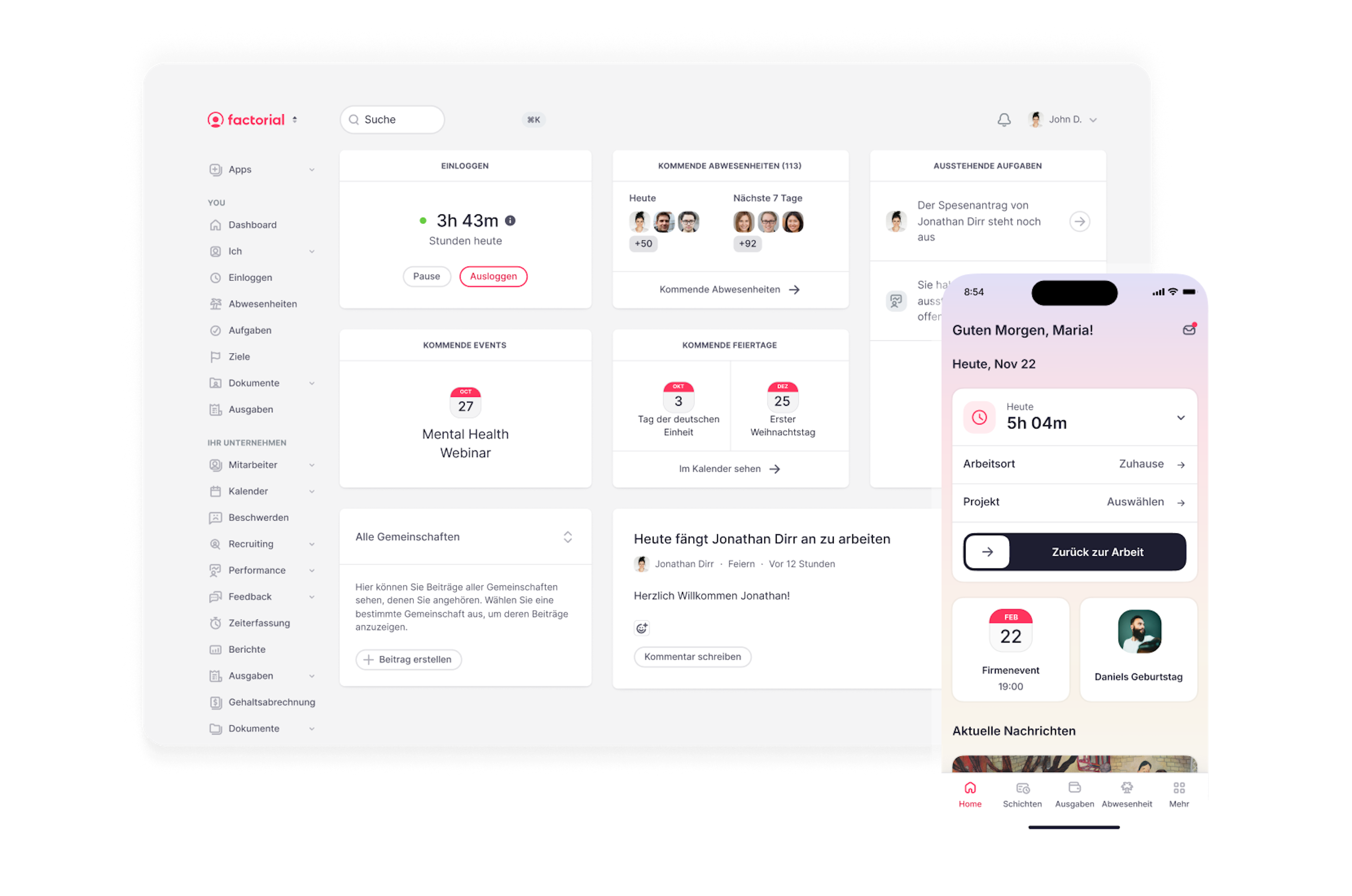 Maßgeschneiderte HR Software - Factorial HR