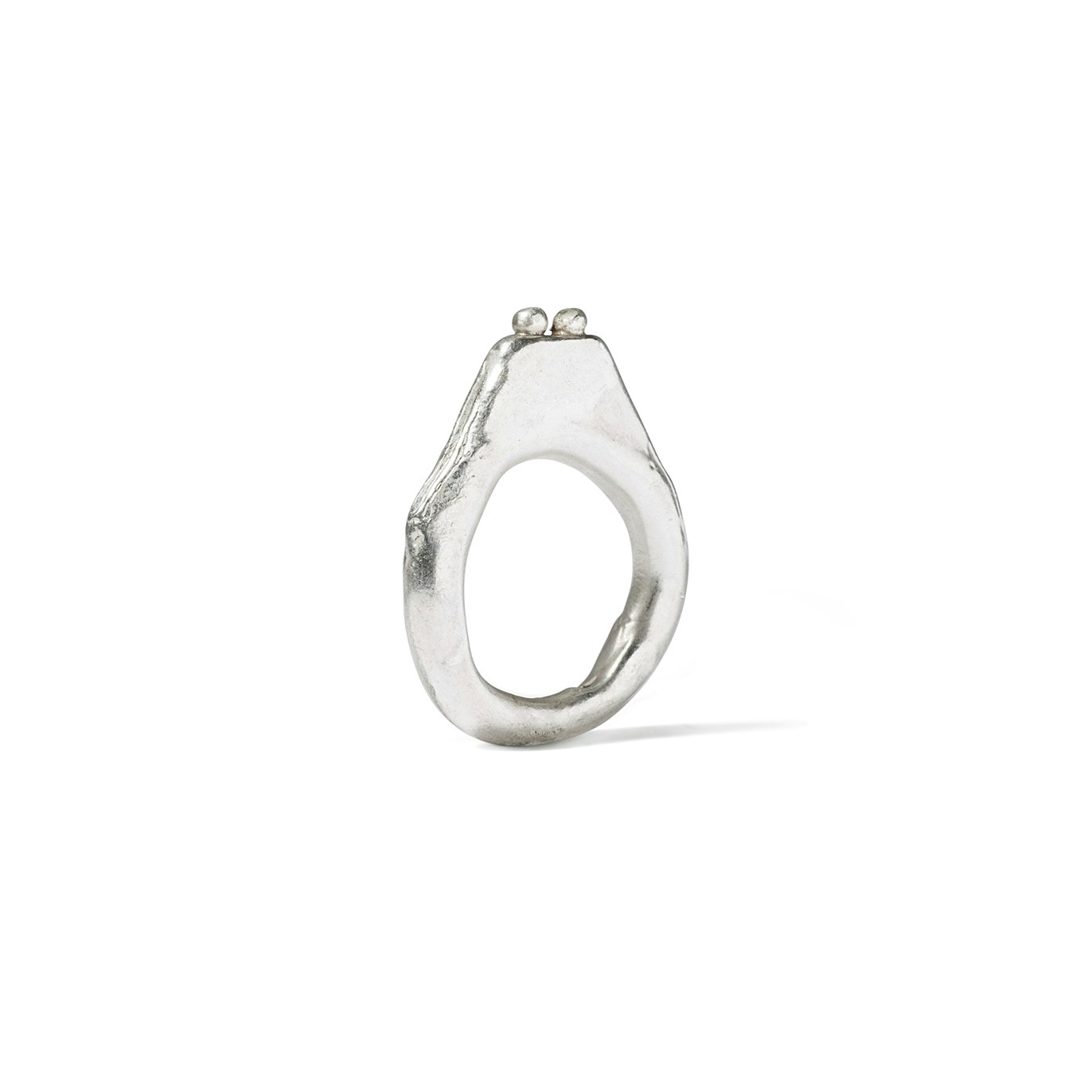 Stud Ring, sterling silver and brass | Officine Nora
