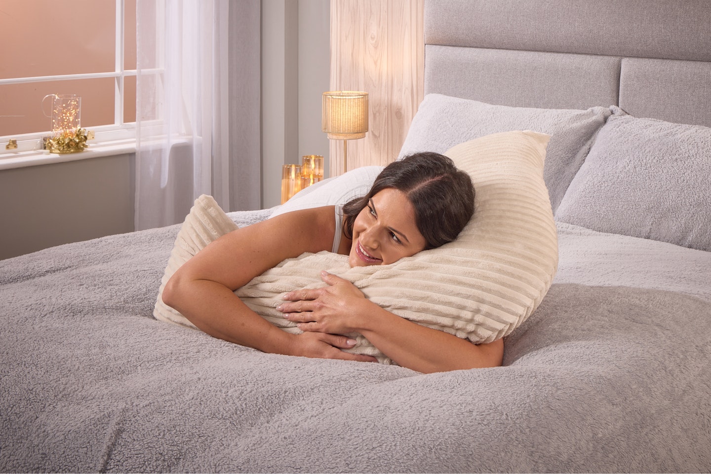 Huggleland Velvet Cord Large V Shape Support Pillow