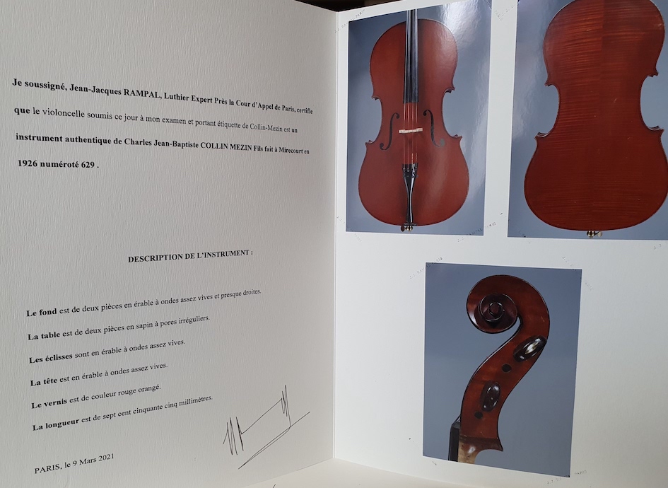 Collin-Mezin cello 1926 | Cellos for sale | Cello.se