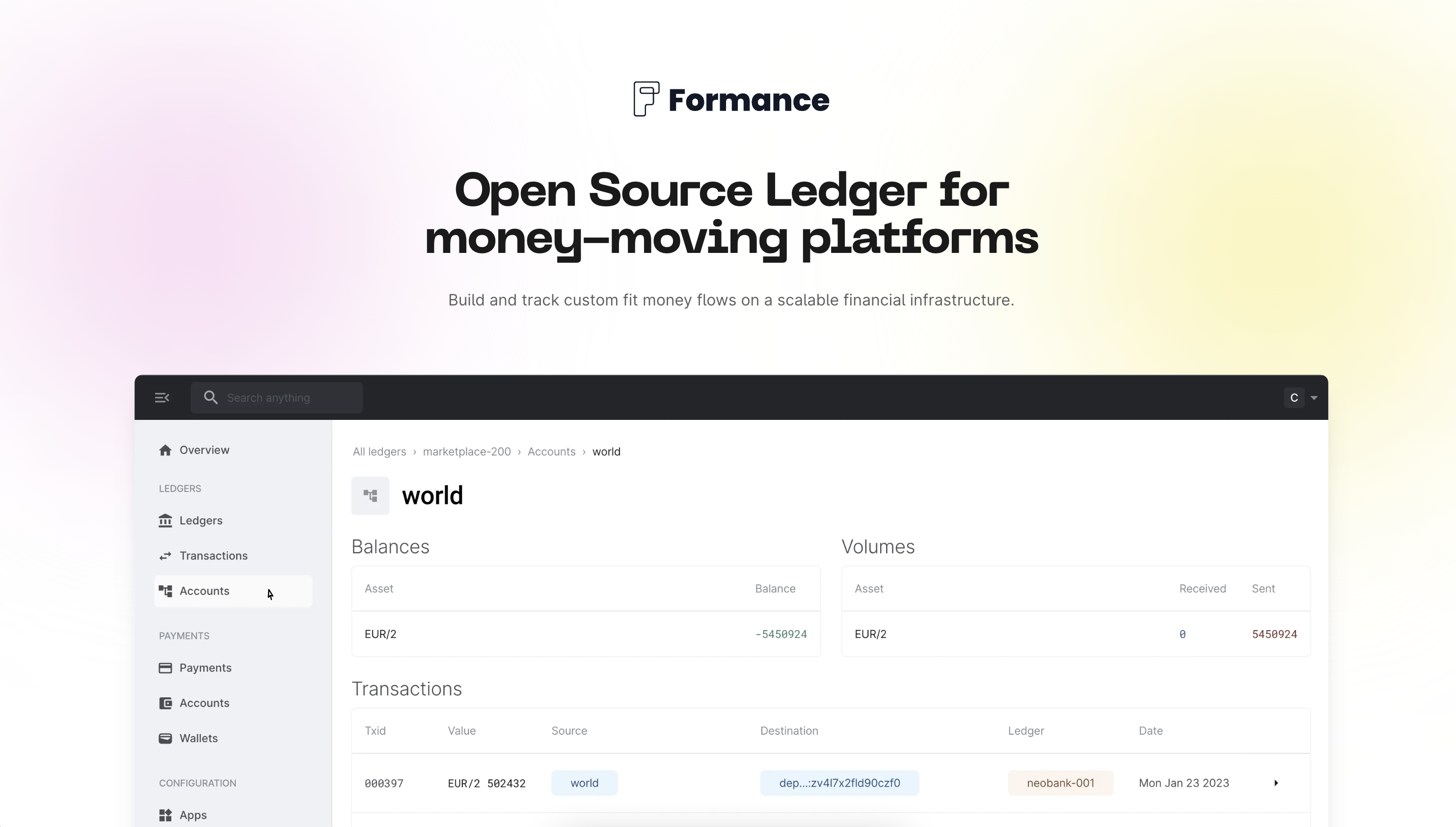 Formance - Open Source Ledger For Money-Moving Platforms