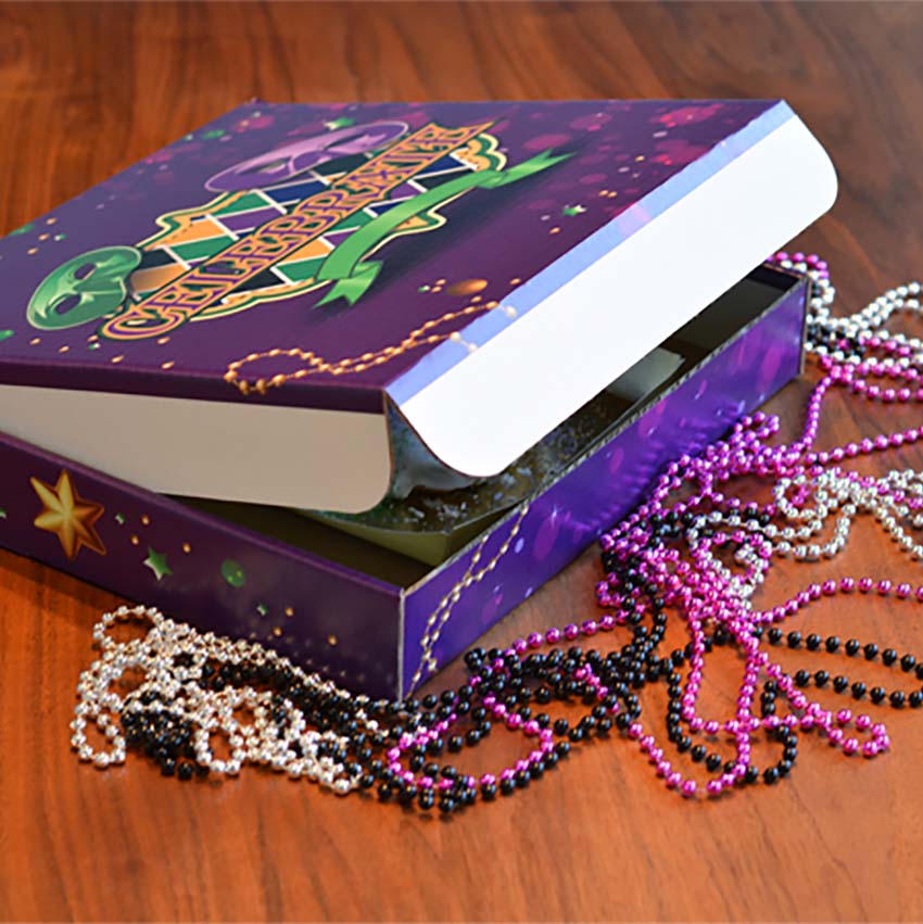 Square Mailer - Mardi Gras Cake Box