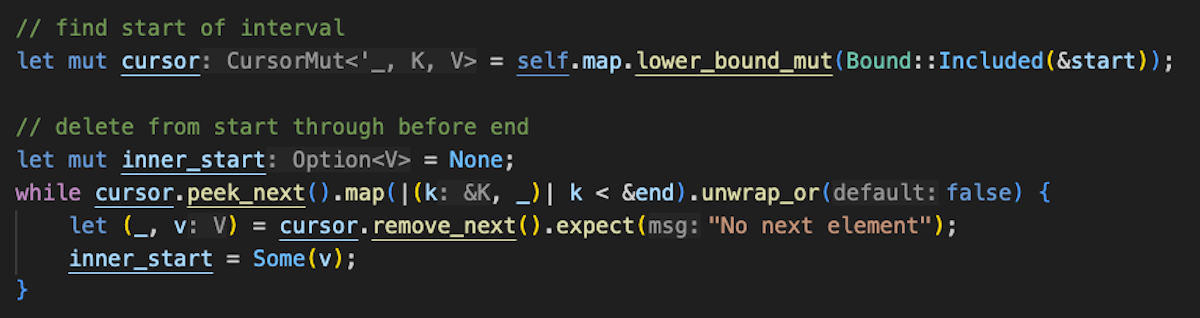 Die Cursor-API für Rust's BTreeMap