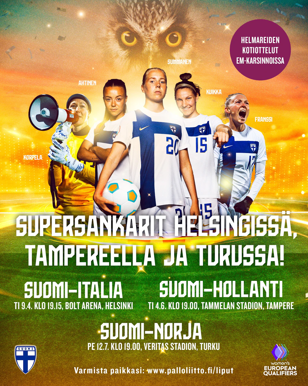 EM-karsintaottelu Suomi–Italia 9.4.2024 - Palloliitto.fi