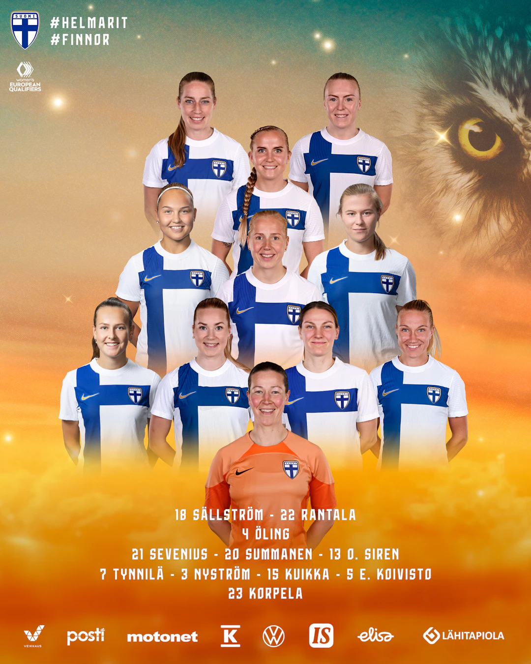 Helmareiden avauskokoonpano Norjaa vastaan - Palloliitto.fi